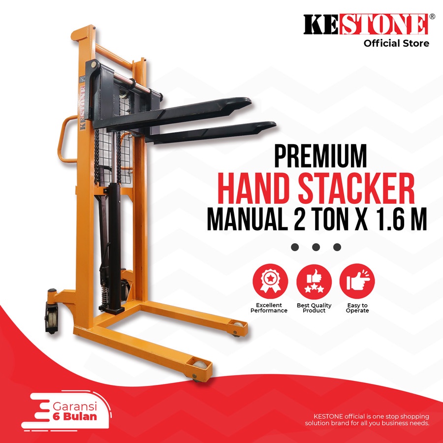 Jual Hand Stacker Manual 2 Ton x 1,6 Meter PREMIUM - Hand Lift ...