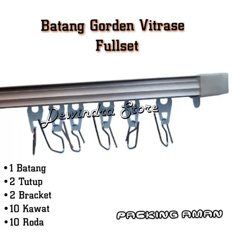 Jual Batang Gorden Kotak Vitrase Full Set | Shopee Indonesia