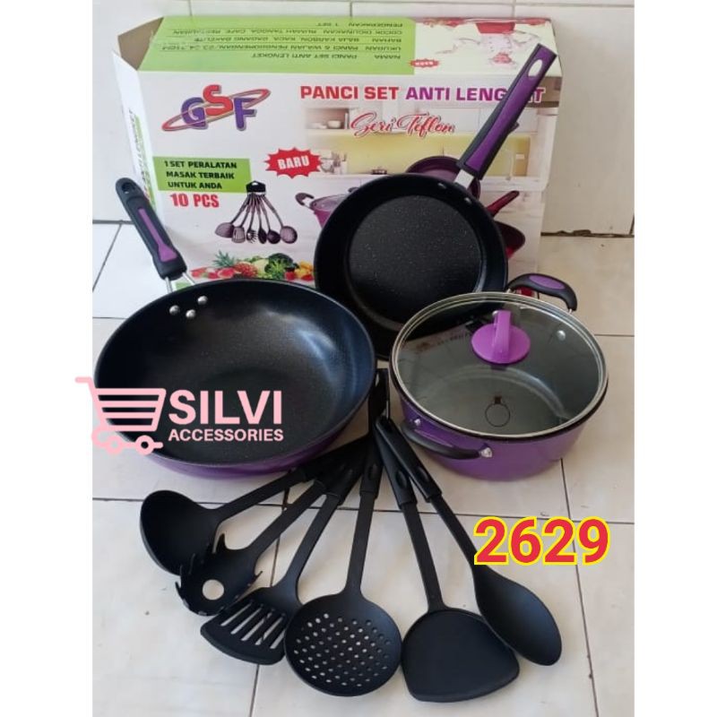 Jual Panci Set Teflon Anti Lengket GSF 2529 2629 Panci Wajan ...