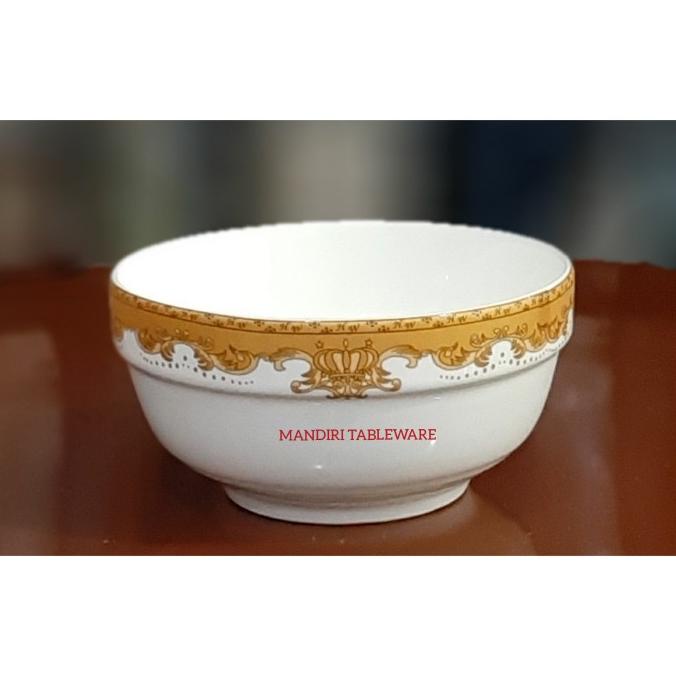 Jual $$] MANGKOK BAKSO KERAMIK UKURAN 6 INCH MOTIF MAHKOTA GOLD (ISI: 6 ...