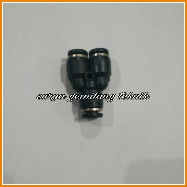 Jual Pneumatic Quick Fitting Y 6mm Connector 3 Way Cabang 3 Selang 1/4 ...