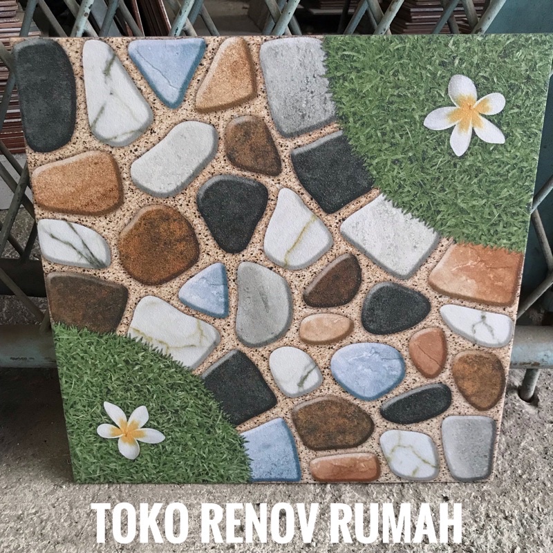 Jual keramik 40x40 motif rumput / keramik taman/ keramik garasi ...