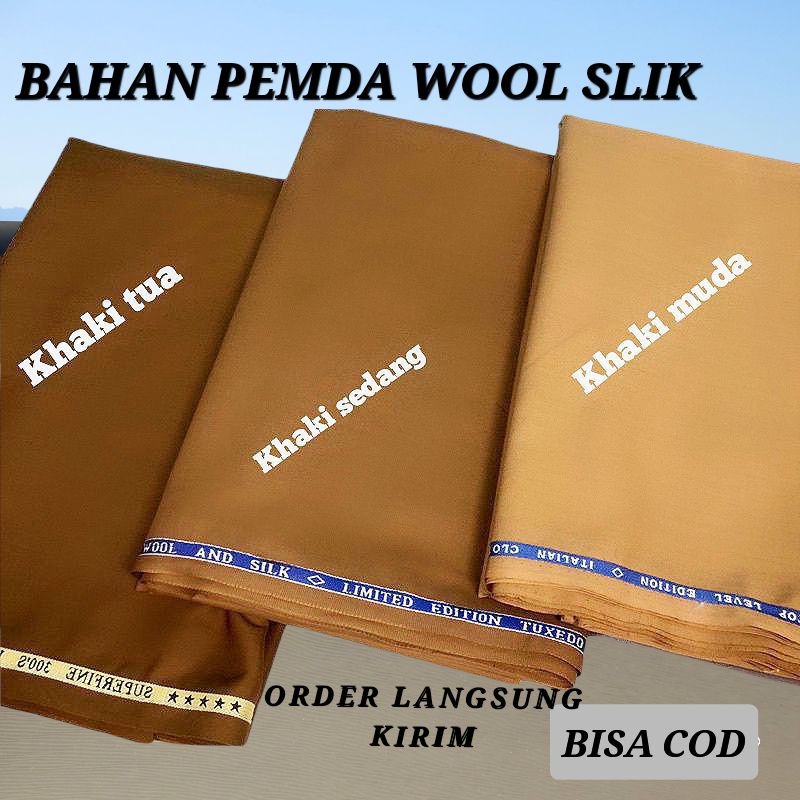 Jual KAIN PEMDA KHAKI PNS PDH ASN METERAN KAIN SERAGAM DINAS WOOL SILK AND CHASMERE MURAH ...