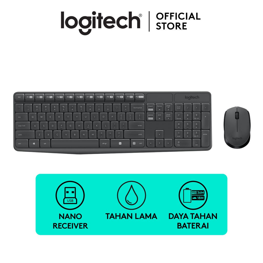 Jual Logitech MK235 Wireless Keyboard Mouse | Shopee Indonesia