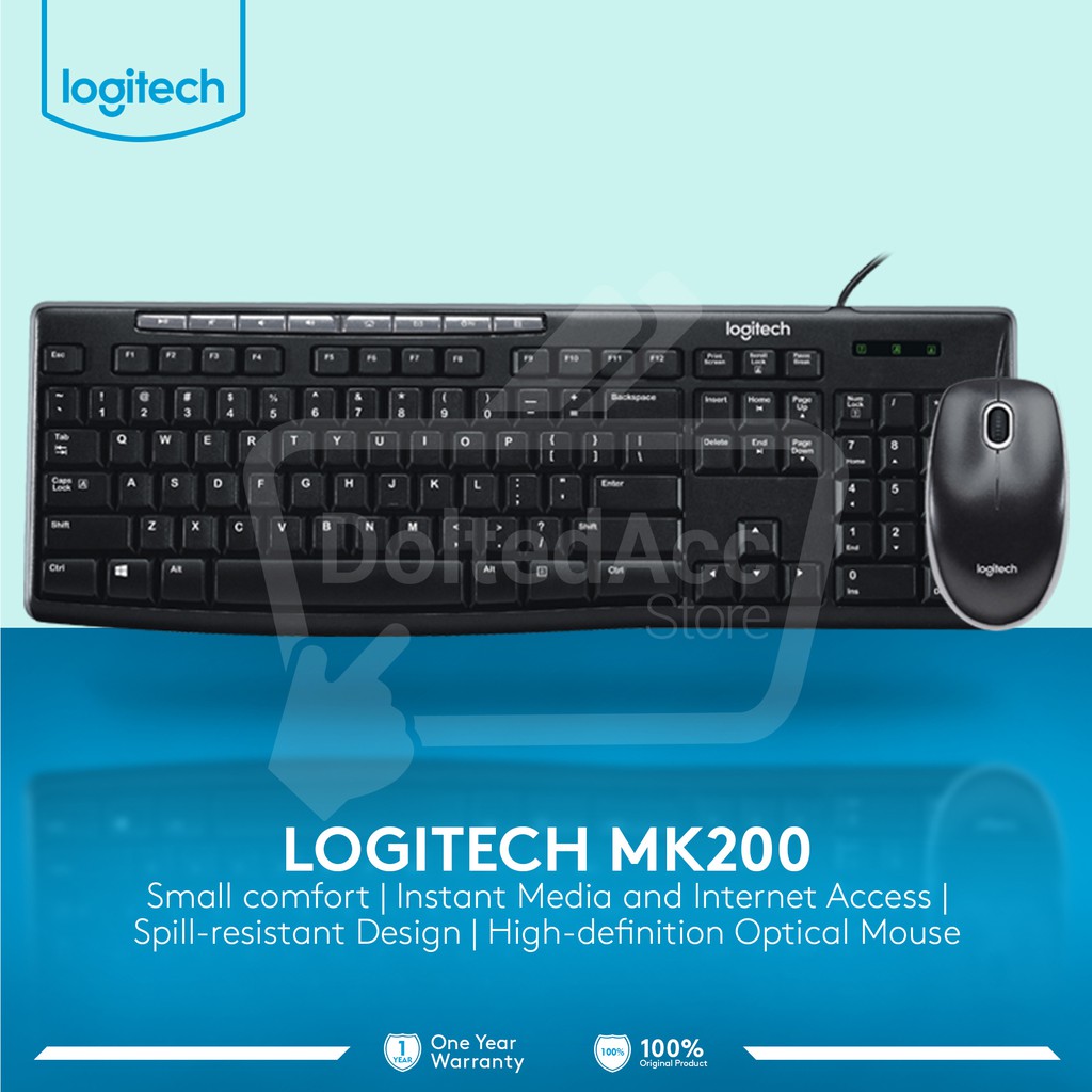 Jual LOGITECH KEYBOARD MOUSE MK200 USB / KEYBOARD + MOUSE MK 200 USB ...