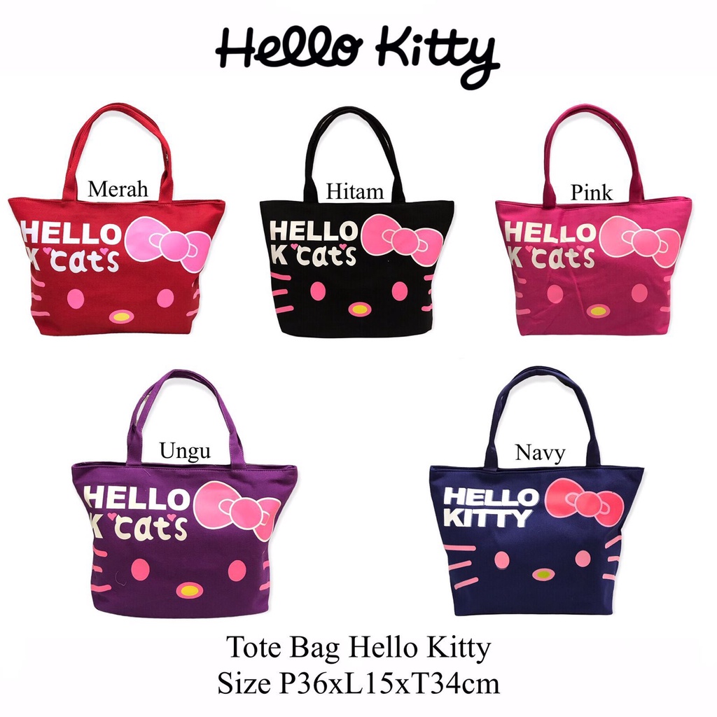 Jual TOTE BAG HELLO KITTY IMPORT / TAS HELLO KITTY | Shopee Indonesia