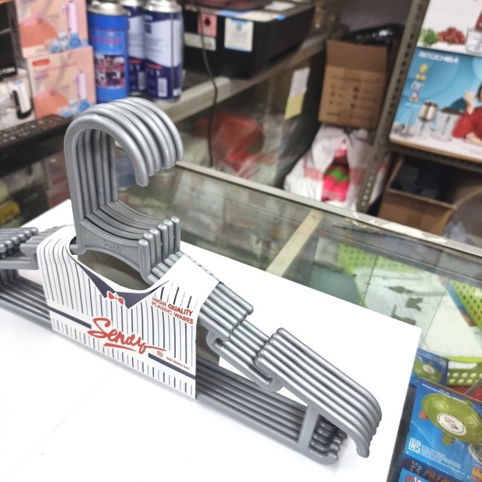 Jual Hanger Gantungan Baju Sendy Silver Lebar 38cm isi 6pcs | Shopee ...