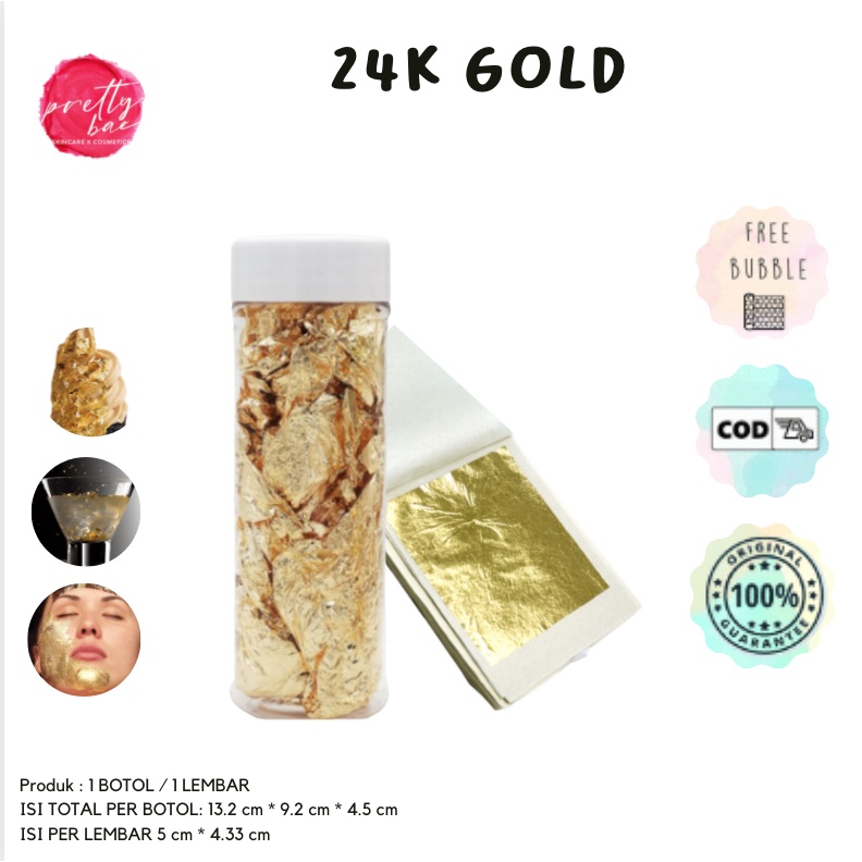 Jual Gold Foil Cake 2 gram / Gold Flakes / Edible Flakes Gold ...