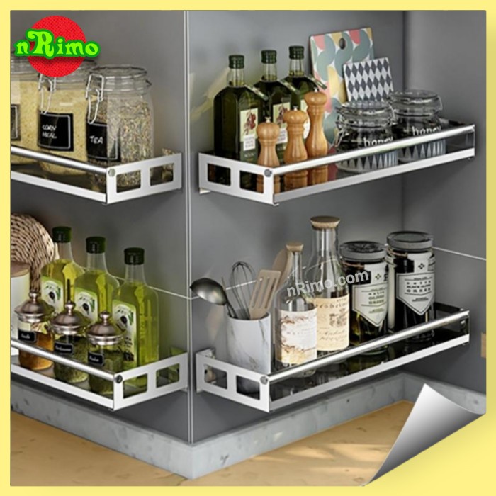 Jual Rak Ambalan Dinding Dapur Minimalis Stainless Steel Besi Bumbu ...