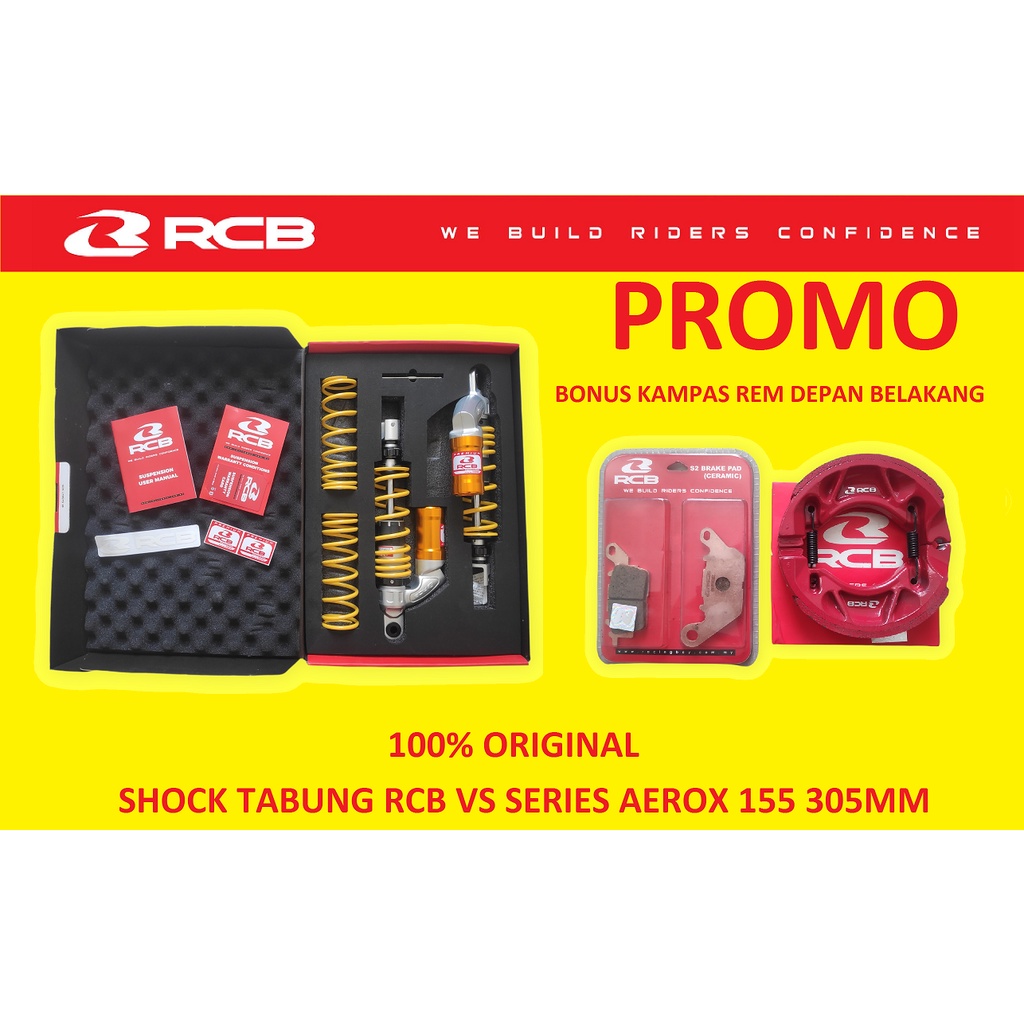 Jual SHOCK TABUNG AEROX 155 RCB VS SERIES 305mm KUNING ASLI ORIGINAL ...