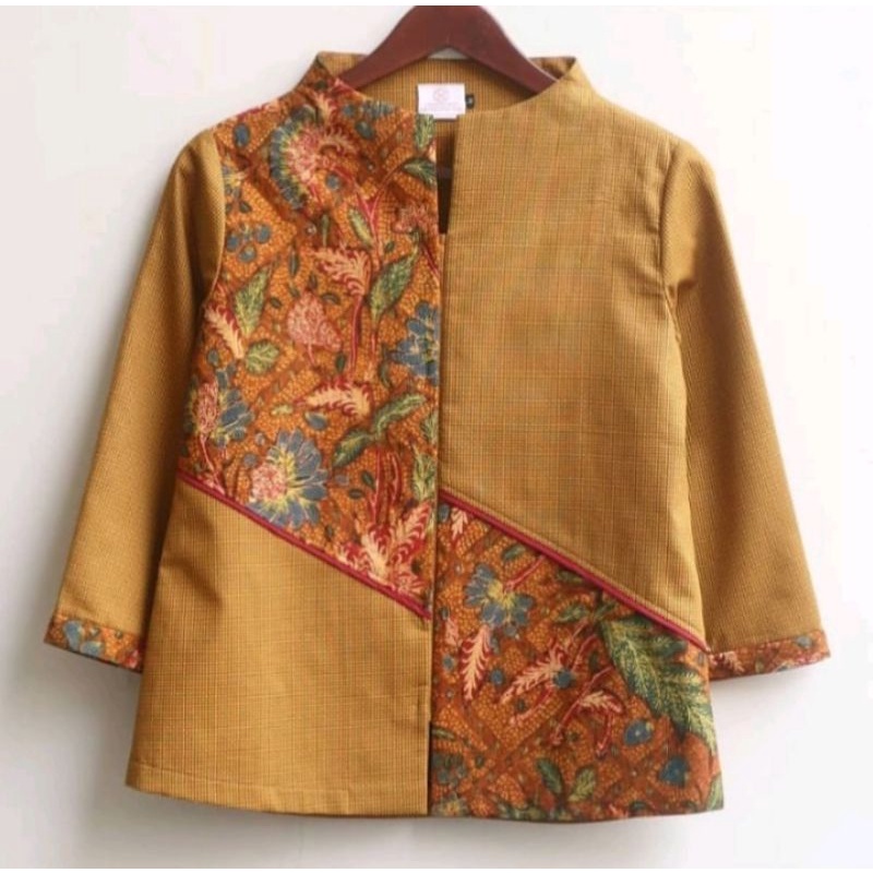 Jual Blus Batik Lurik Polos Kombinasi 3N Eksklusif Cocok Utk Kantoran dan Kondangan Kode Hd131 ...