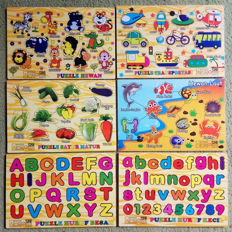 Jual Puzzle Kayu Hampers Mainan Edukasi Anak Abjad Alphabet Huruf Angka ...