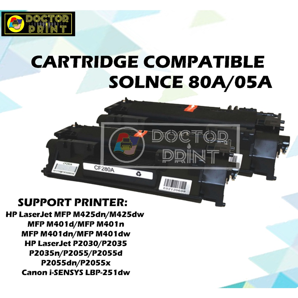 Jual Cartridge Toner Compatible HP 280A CE505A 05A SOLNCE | Shopee ...
