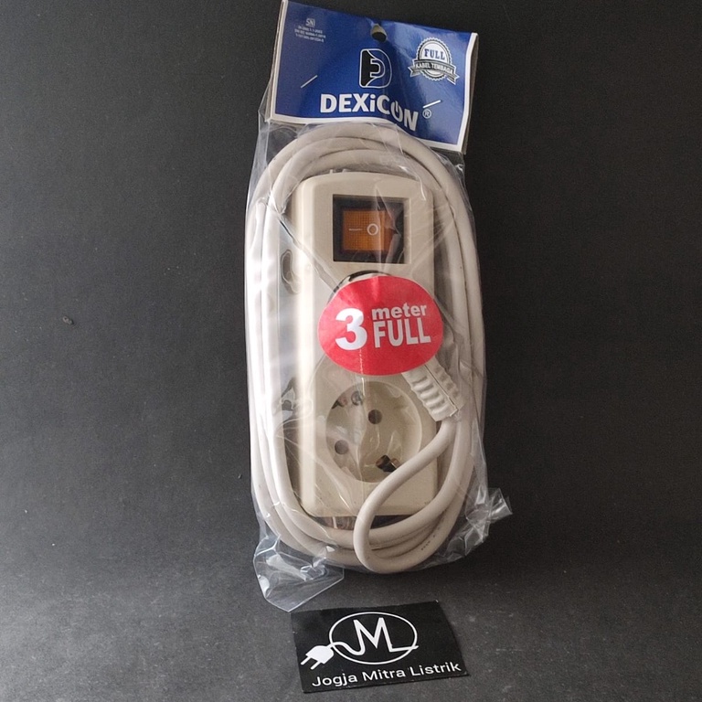 Jual KABEL ROLL / KABEL EXTENSION 2 LUBANG 3 METER DEXICON | Shopee ...