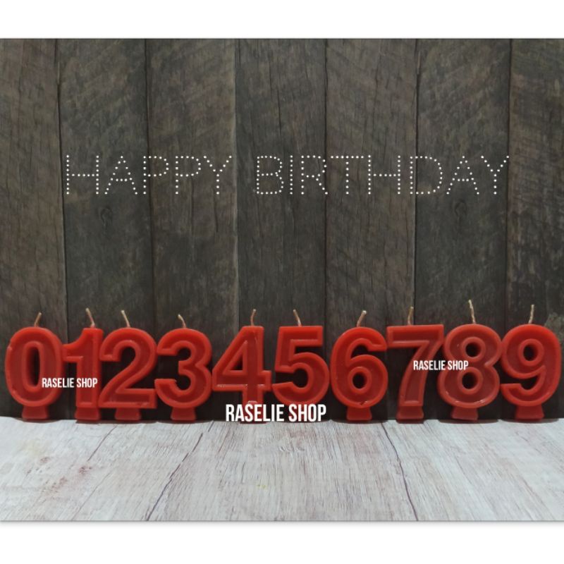 Jual Lilin Angka Merah Ulang Tahun Candle Number Birthday Anniversary ...