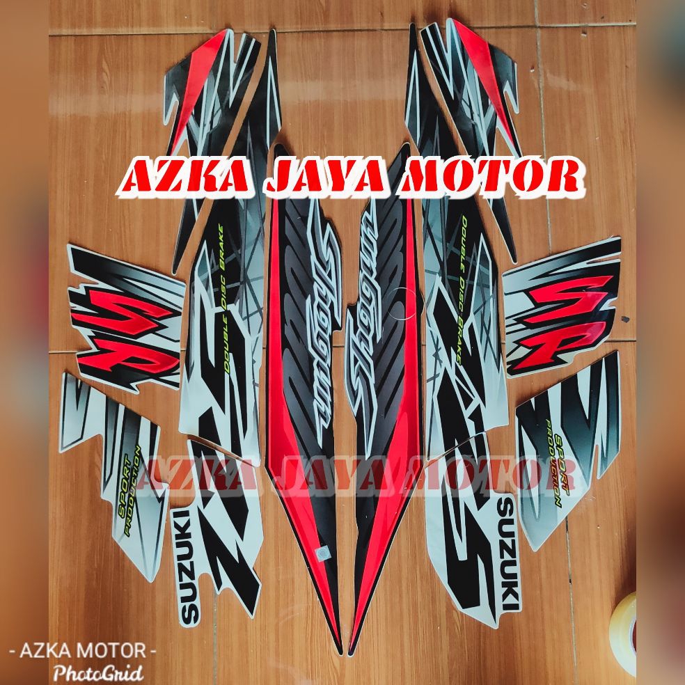 Jual Striping Sticker Suzuki Shogun SP 125 warna Putih hitam 2008 ...