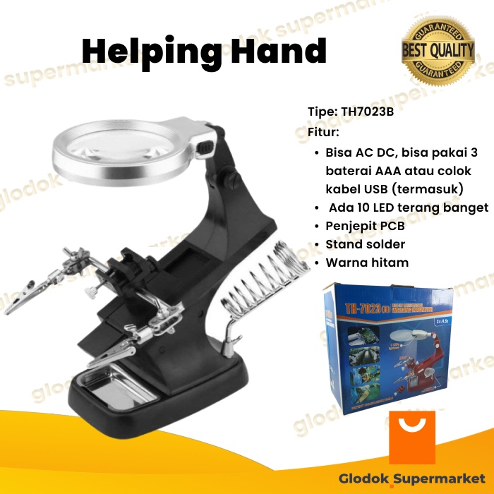 Jual Helping Hand Magnifier 10 LED TH7023 Alat Bantu Solder Kaca ...