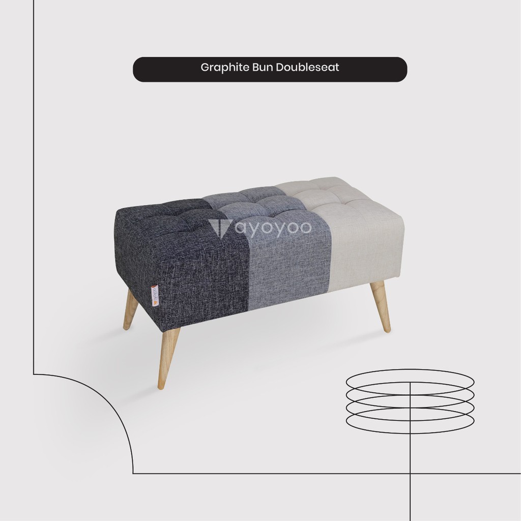 Jual Ayoyoo Graphite Bun Lounge Double Seat Bench - Kursi | Shopee ...