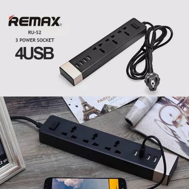 Jual Remax Power Strip BusinessRU-S2 | Colokan Listrik 3 Power Socket ...