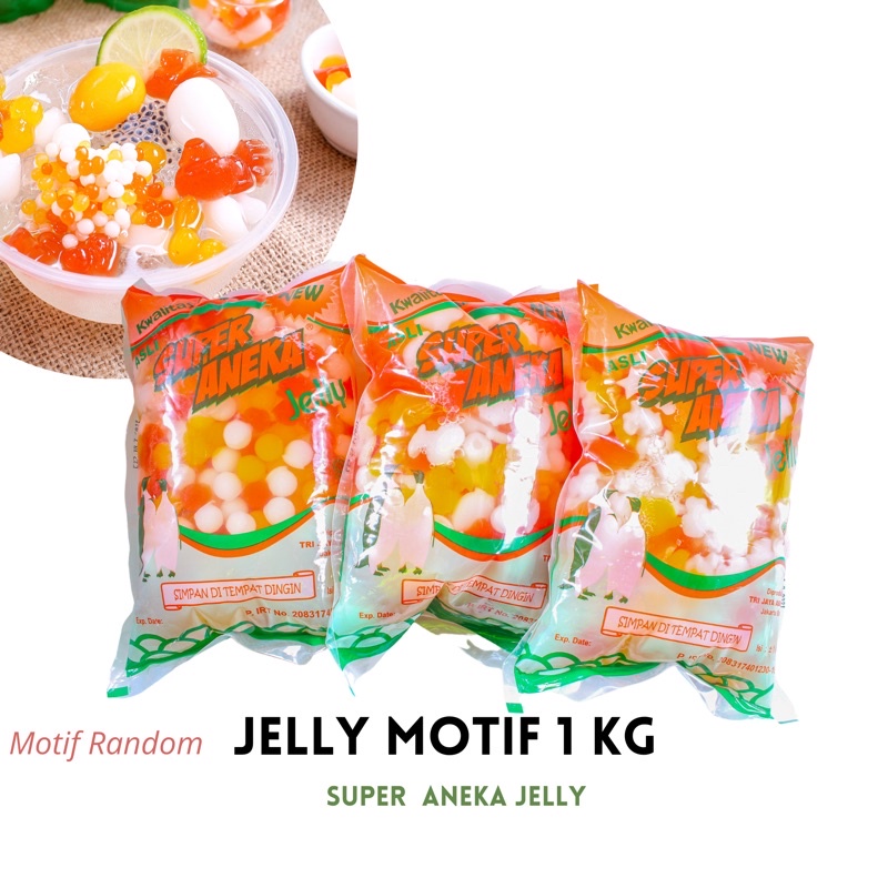 Jual Jelly motif 1kg super aneka jelly/ jelly rainbow/ bobba | Shopee ...