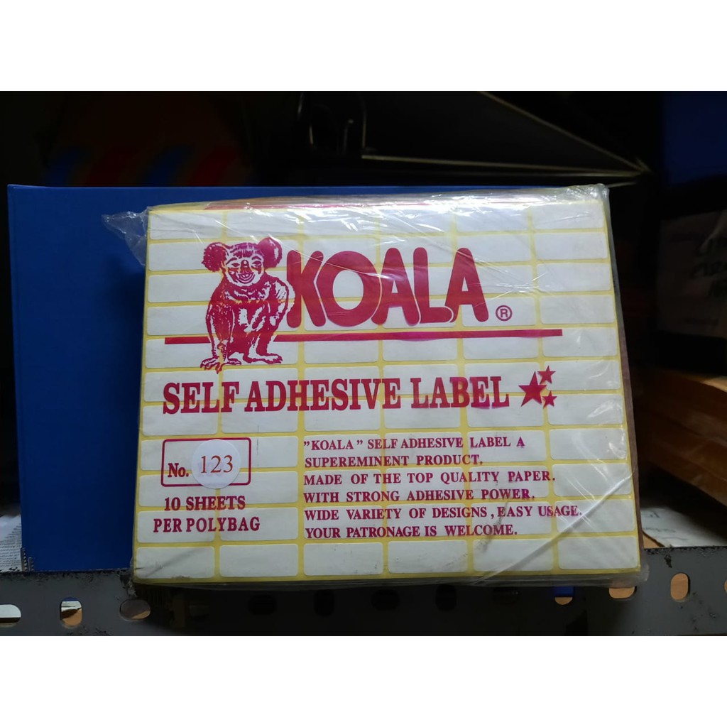 Jual Kertas Sticker Label Koala No 123 Kertas Stiker Tempel | Shopee ...