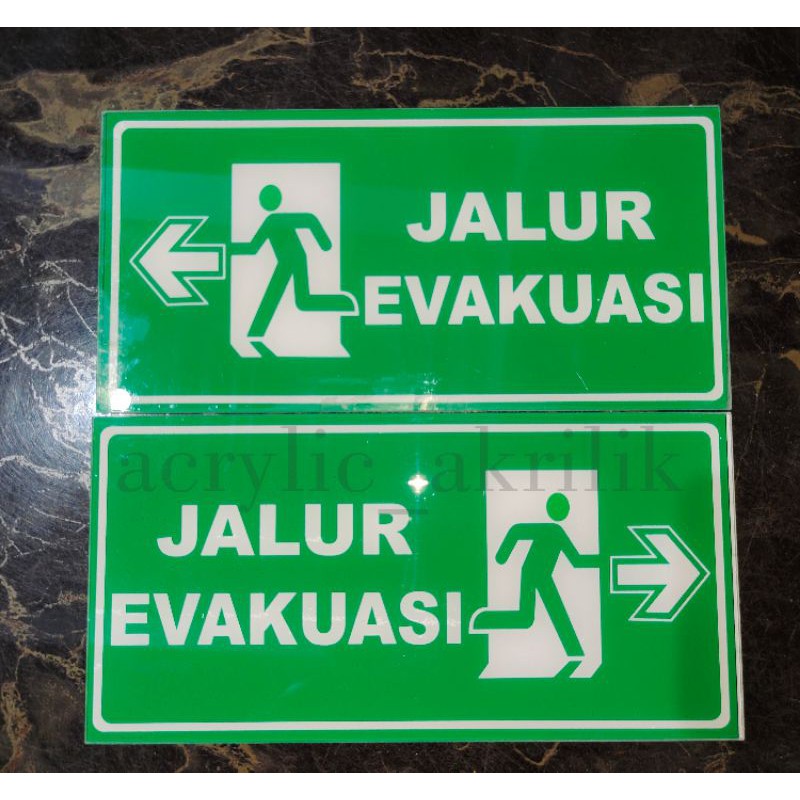 Jual akrilik rambu jalur evakuasi | Shopee Indonesia