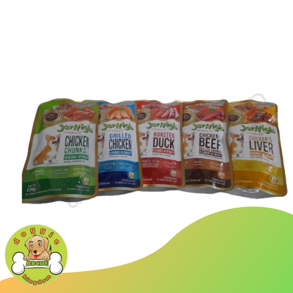 Jual JERHIGH DOG Wet Food Pouch 120gr Makanan Basah Anjing | Shopee ...