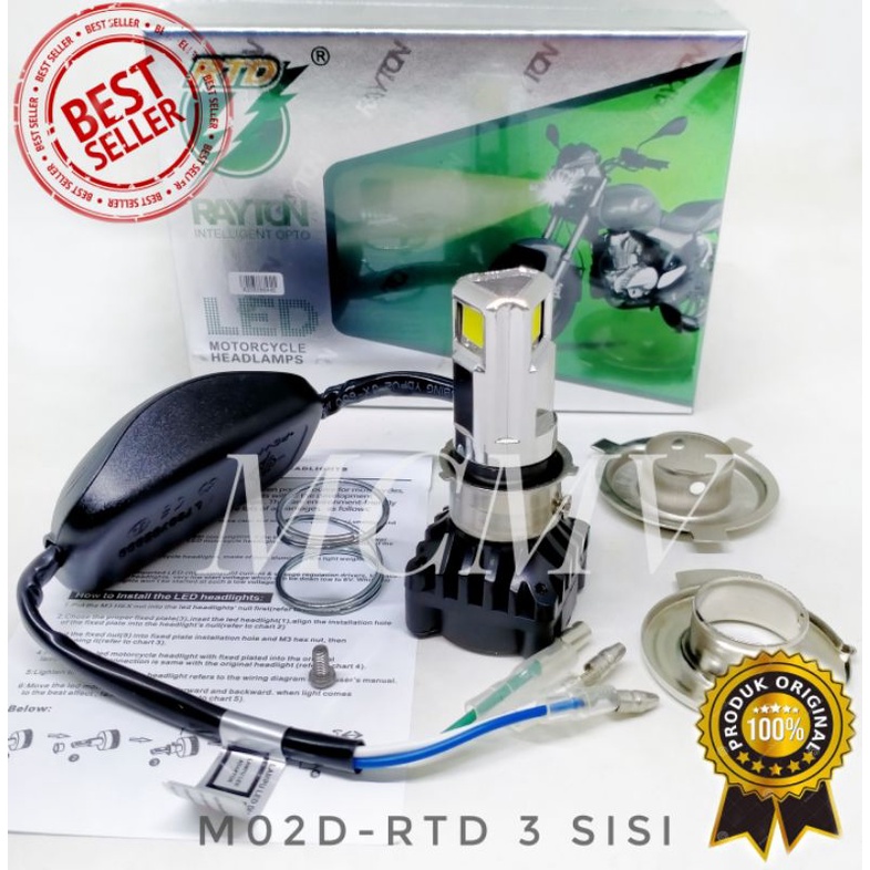 Jual [READY STOCK] LAMPU LED MOTOR RTD 6 SISI / 3 SISI 100% ORIGINAL GARANSI AC DC + KIPAS ...