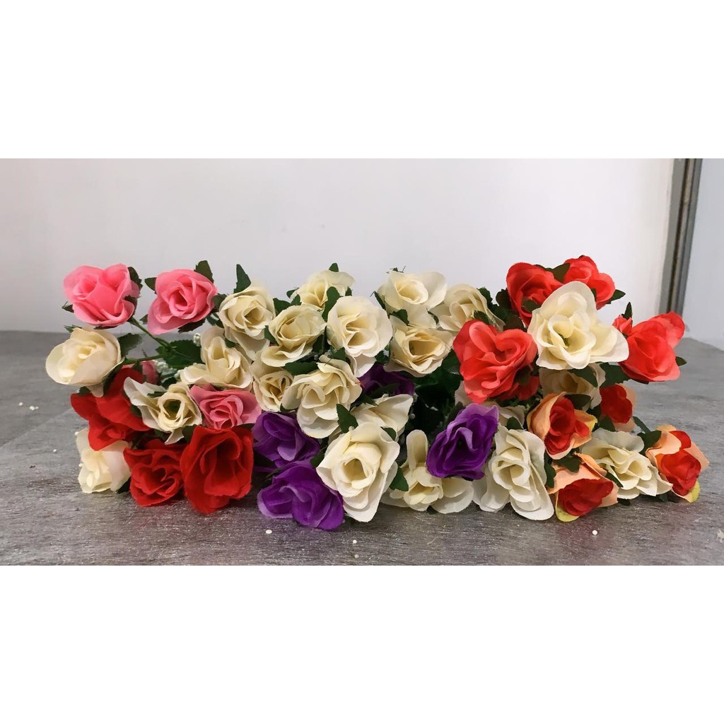 Jual Bunga Artifisial Rose Mawar x 8 kepala Dekor Buket Hias M 26 ...