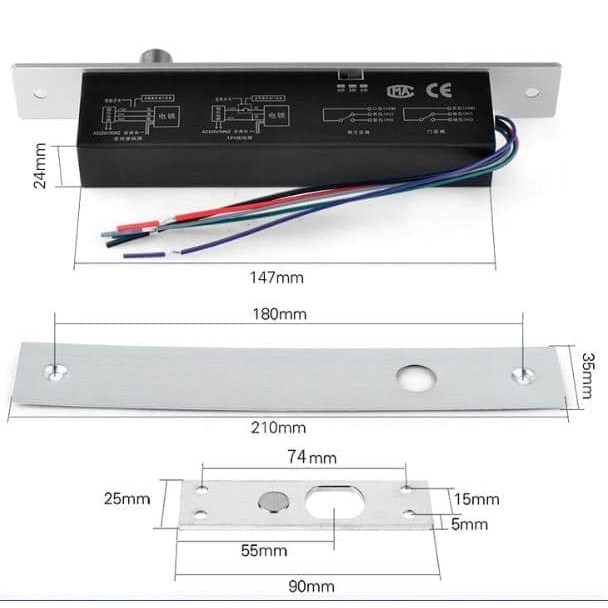 Jual ELECTRIC DROP BOLT DOOR LOCK KUNCI PINTU 5 KABEL FEEDBACK | Shopee ...