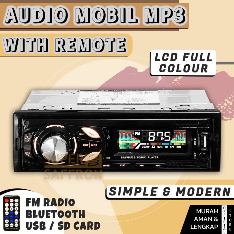 Jual Tape Mobil tip Audio single din Multifungsi MP3 Player Bluetooth ...