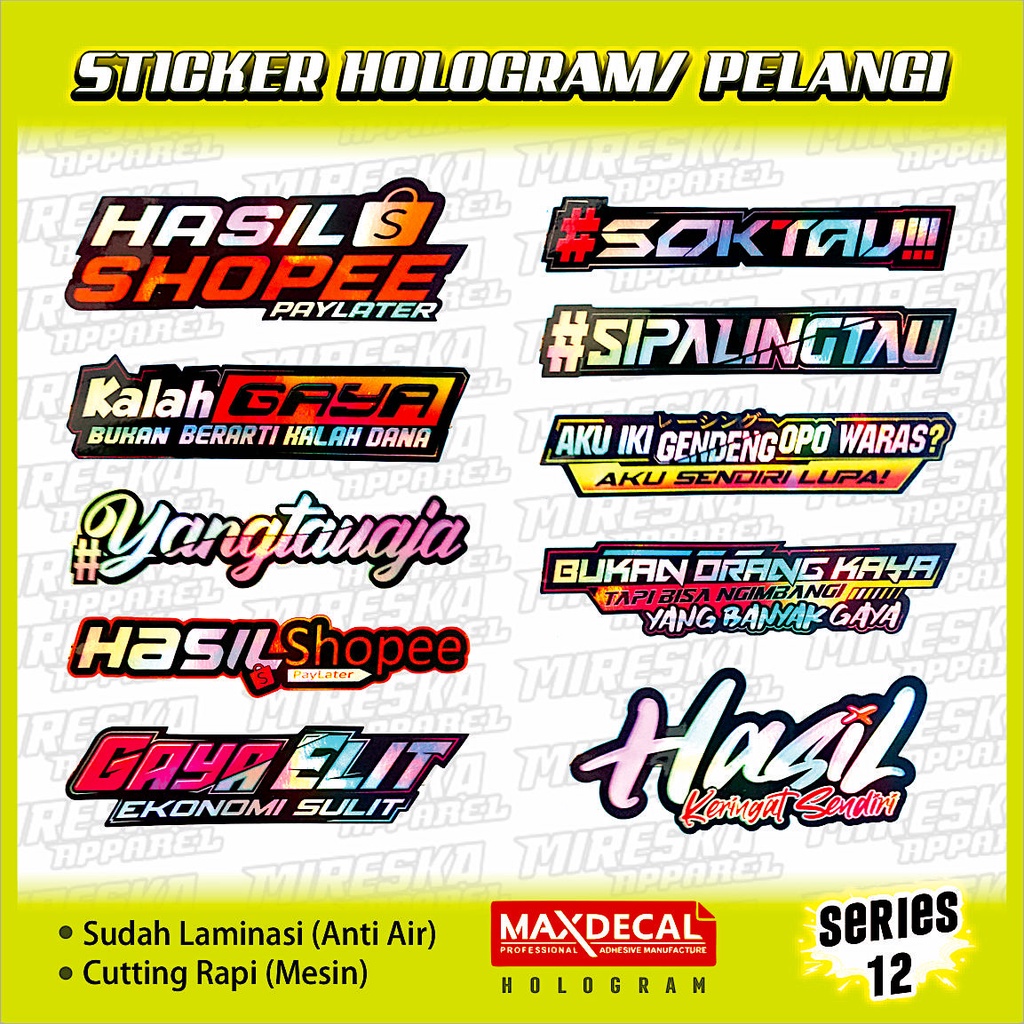 Jual Terbaru!! Stiker Viral Hologram Terlaris Racing Series 12 ...