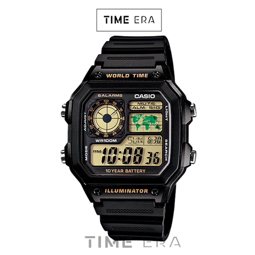 Jual Casio Original AE-1200WH-1B / AE1200WH-1B Jam Tangan Pria - Digital - Karet - Hitam ...