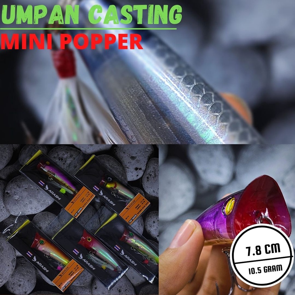 Jual UMPAN CASTING MINI POPPER / UMPAN MINI POPPER ( 7.8 CM / 10.5 GRAM ...