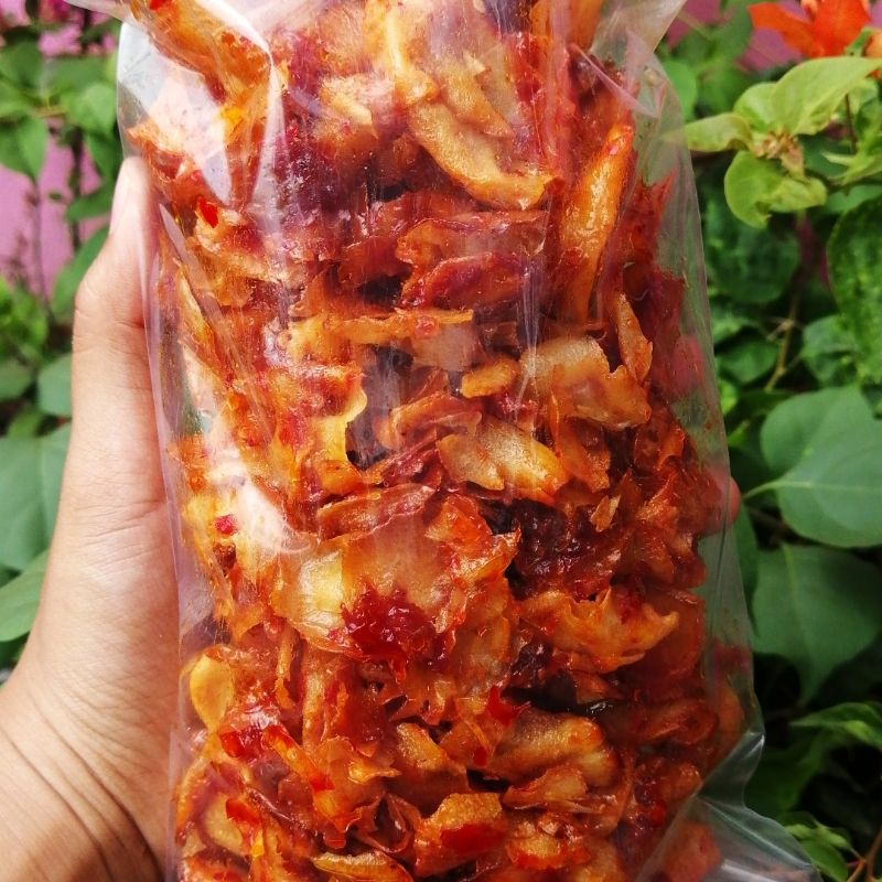 Jual Keripik singkong pedas manis 100% cabe asli 250gr | Shopee Indonesia