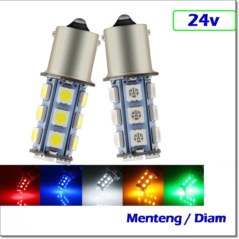Jual LED BAYONET 1156 5050 18SMD BA15S 24V - LAMPU SENJA / LAMPU SEIN ...