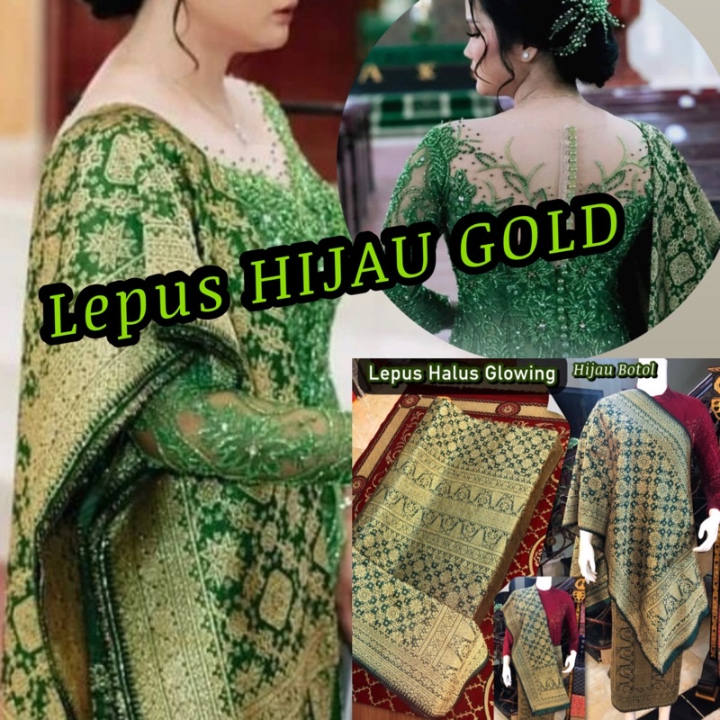 Jual Songket Lepus Halus Halus hijau Kristal/ Songket Tenun Palembang asli Tenun Tangan. (ilham ...