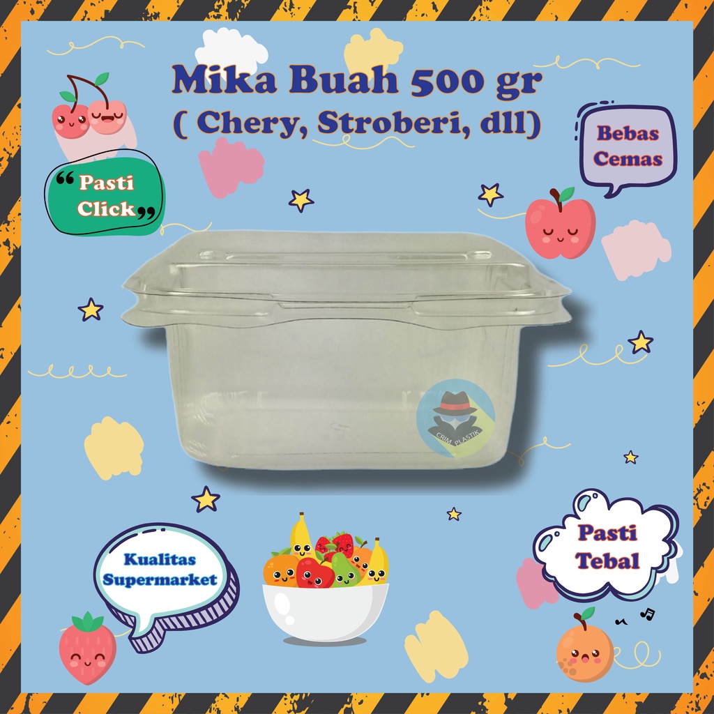 Jual Mika Buah Stroberi / Cheri / Salak / Buah Potong / Lengkeng ukuran ...