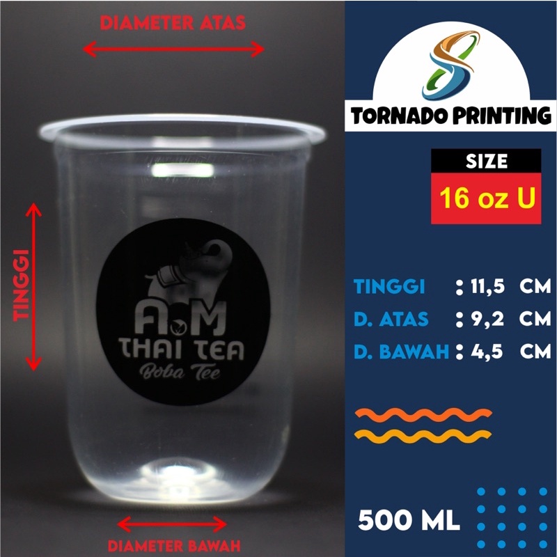 Jual Biaya Sablon Cup Plastik Batam | Cup Plastik PP 16oz U/Oval | COD ...