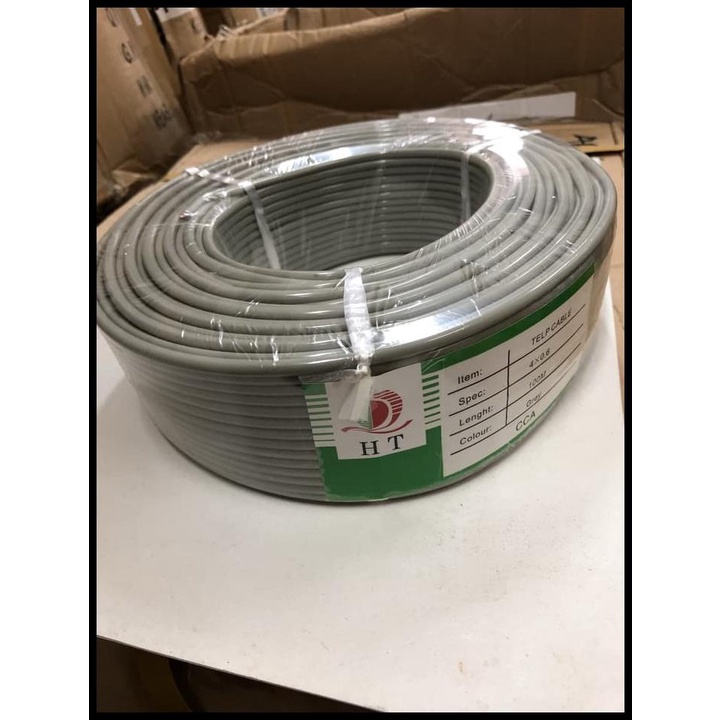 Jual Kabel Telepon Bulat Rj 11 4Core 100M | Shopee Indonesia