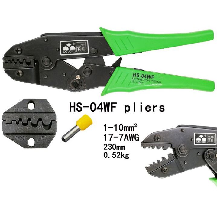 Jual HS-04WF Tang Press Skun 1mm-10mm2 Rachet Control Ferrules Wire ...