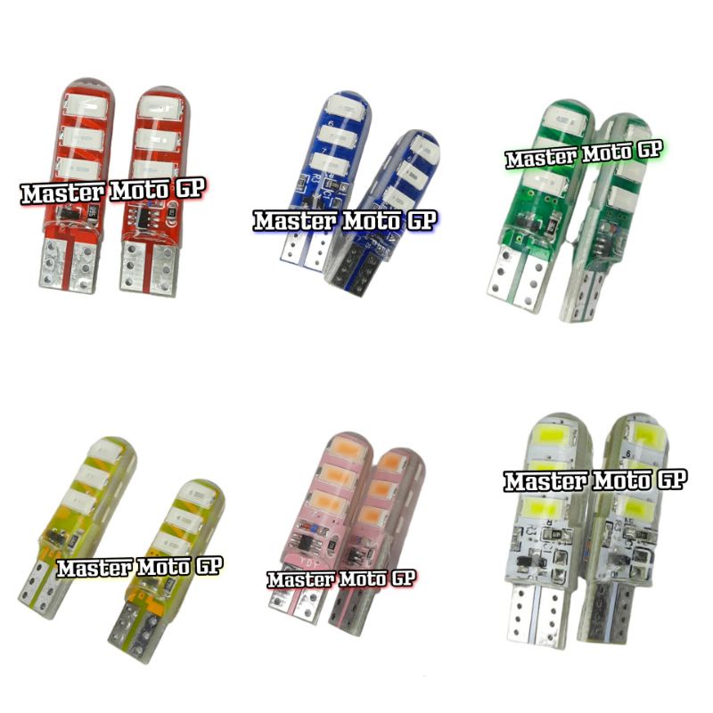 Jual Lampu Sen colok Jelly Crystal T10 6 LED kedip Lampu senja Bohlam ...