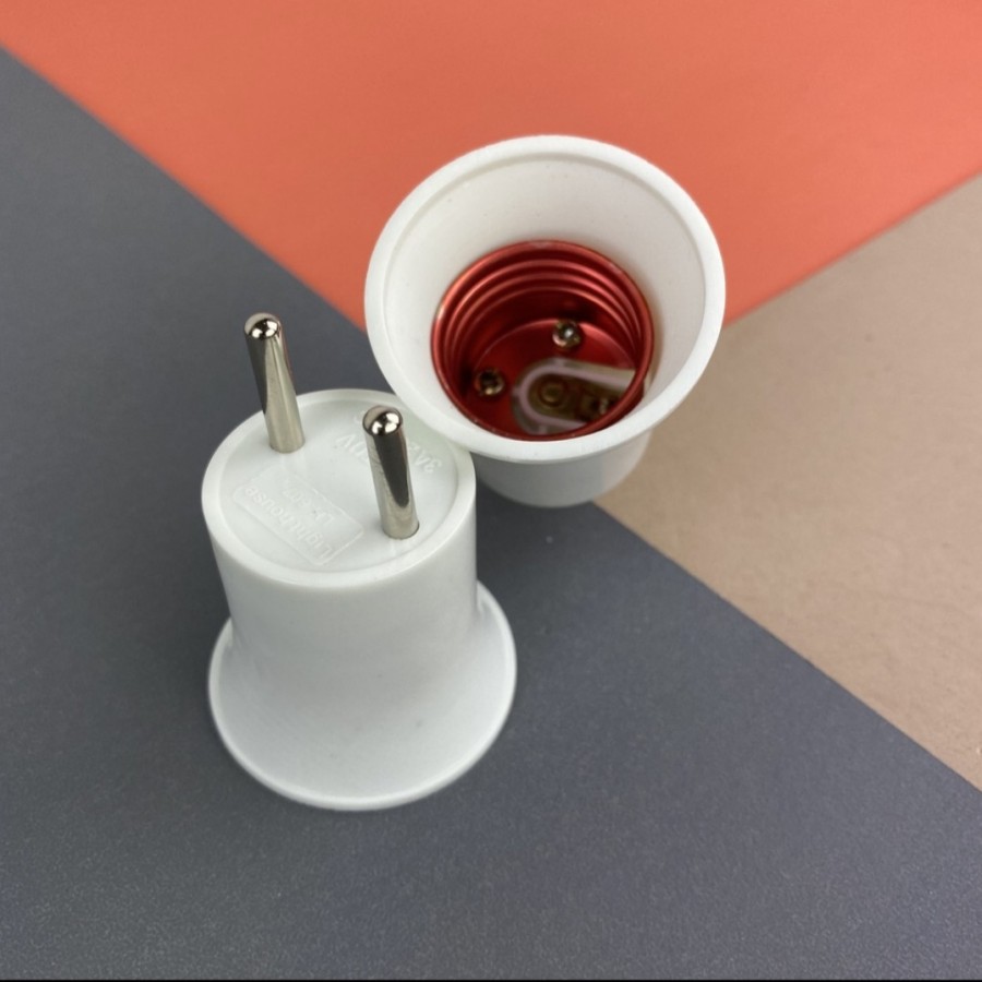 Jual Fitting Colok Lampu E27 Putih Hitam / Fitting Lampu Colokan E27 ...