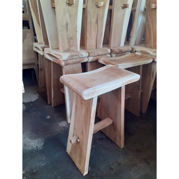Jual Kursi Kayu Dingklik Bar Cafe Stool/ Kayu Trembesi/ Kayu Meh/ Kayu ...