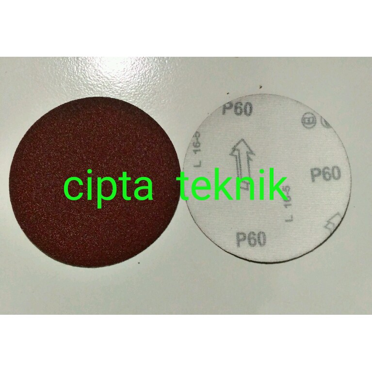 Jual Amplas Bulat Velcro 5 inchi Grit 60 Merah 5 inch P60 Abrasive Disc ...