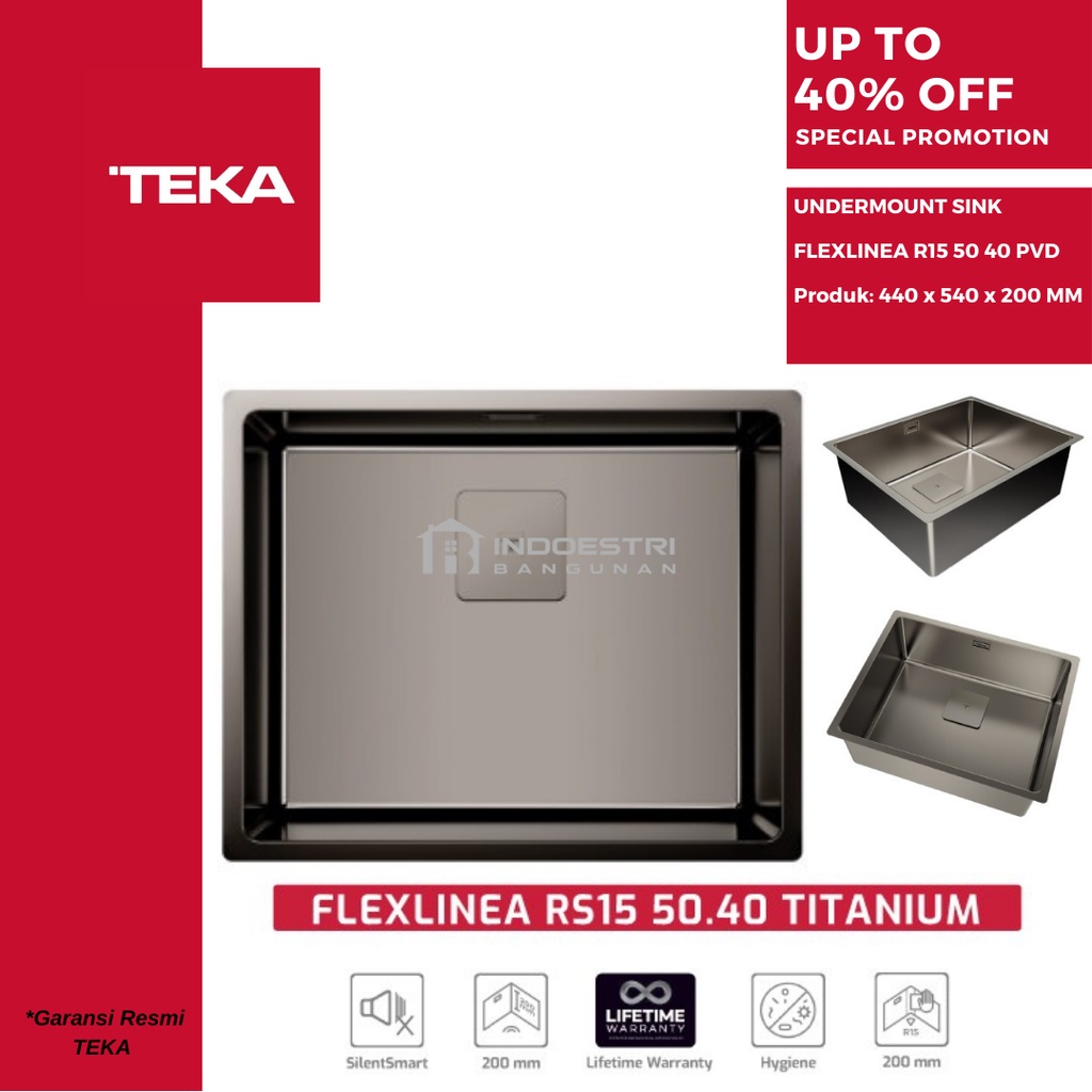 Jual Kitchen Sink Teka FLEXLINEA RS15 50 40 PVD Titanium Bak Cuci ...