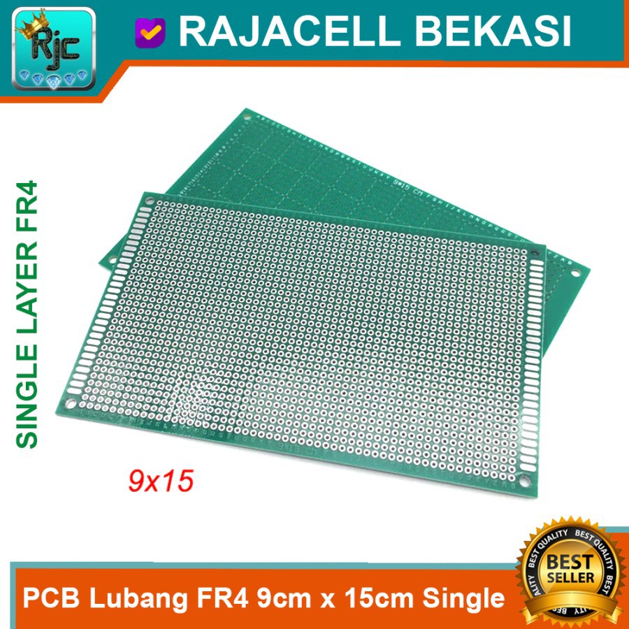 Jual PCB Lubang Prototype PCB bolong 9x15 cm FR4 Fiber Single Layer ...
