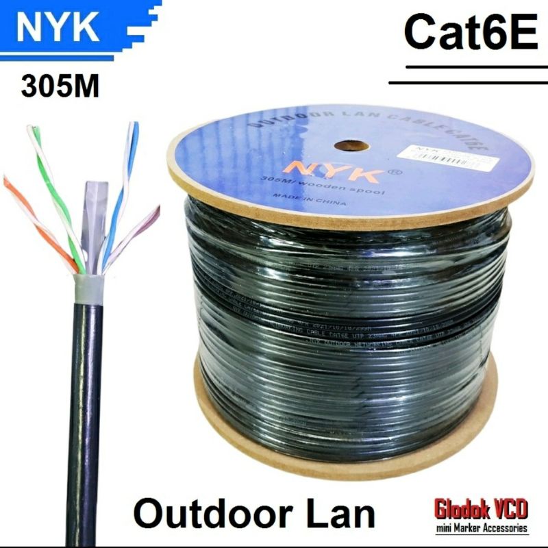 Jual Kabel Lan UTP RJ45 Outdoor Cat6E NYK Ethernet / Internet Cable | Shopee Indonesia