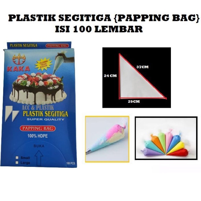 Jual PLASTIK SEGITIGA BUAT PENGHIAS KUE ISI 100 LEMBAR | Shopee Indonesia