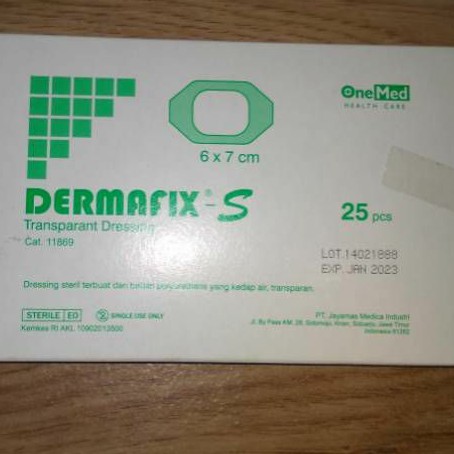 Jual DERMAFIX S 6X7CM | ONEMED | PLESTER TRANSPARAN TANPA BELAH TENGAH ...